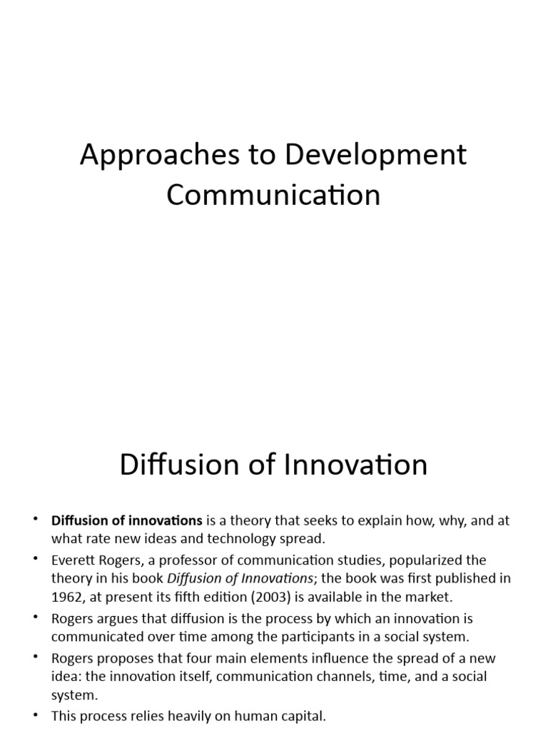 Approaches To Development Communication-Done | PDF | Communication ...