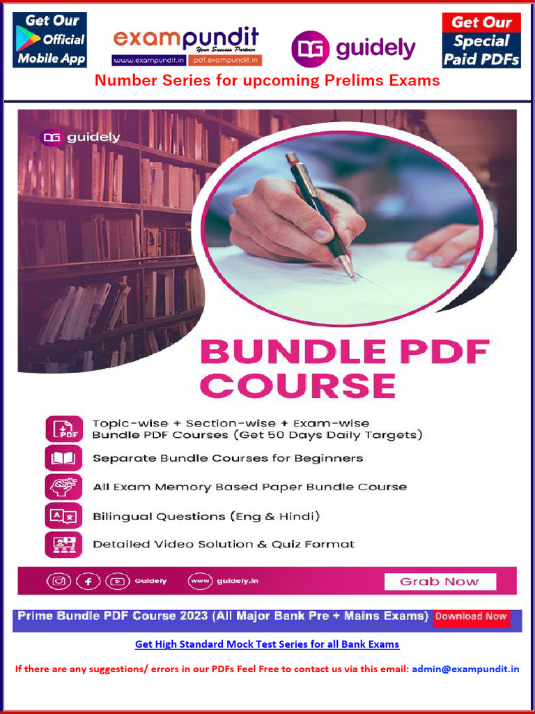 Number Series Free Pdf For Upcoming Prelims Exams Pdf