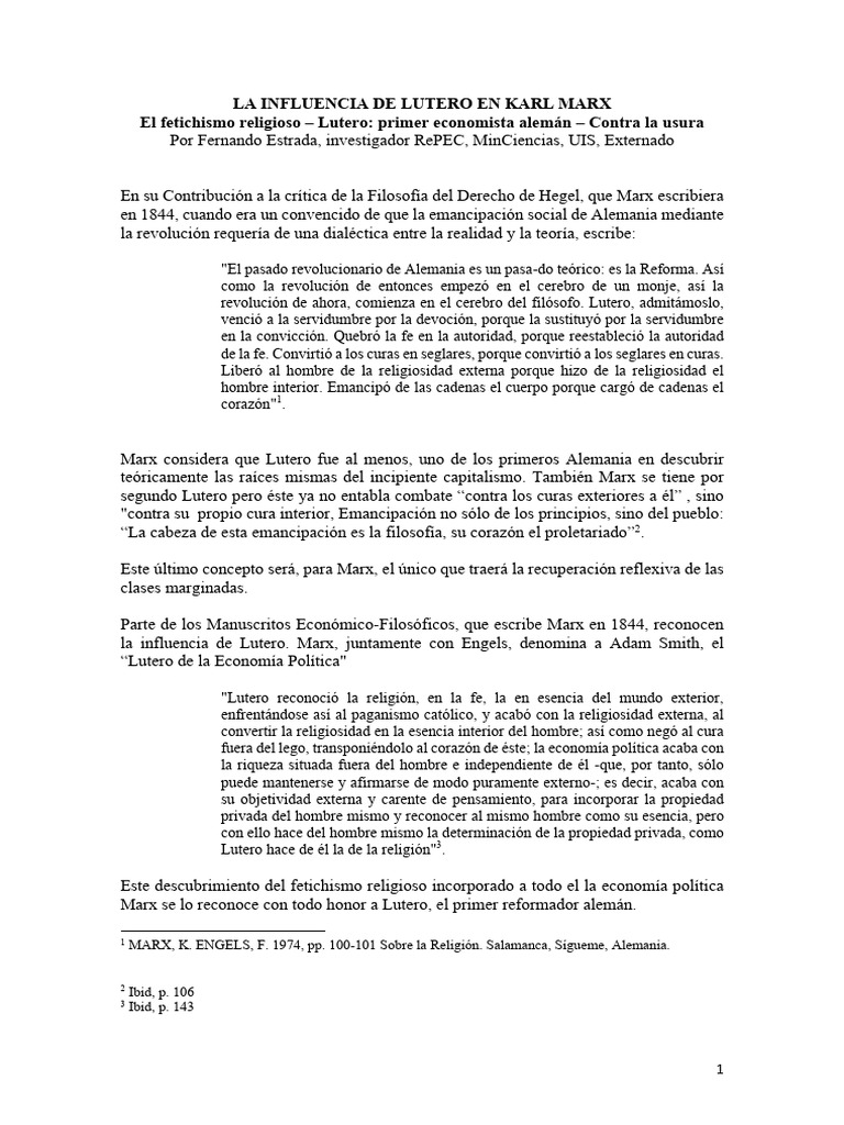 Lutero Marx 2 | PDF | Karl Marx | Martin Luther