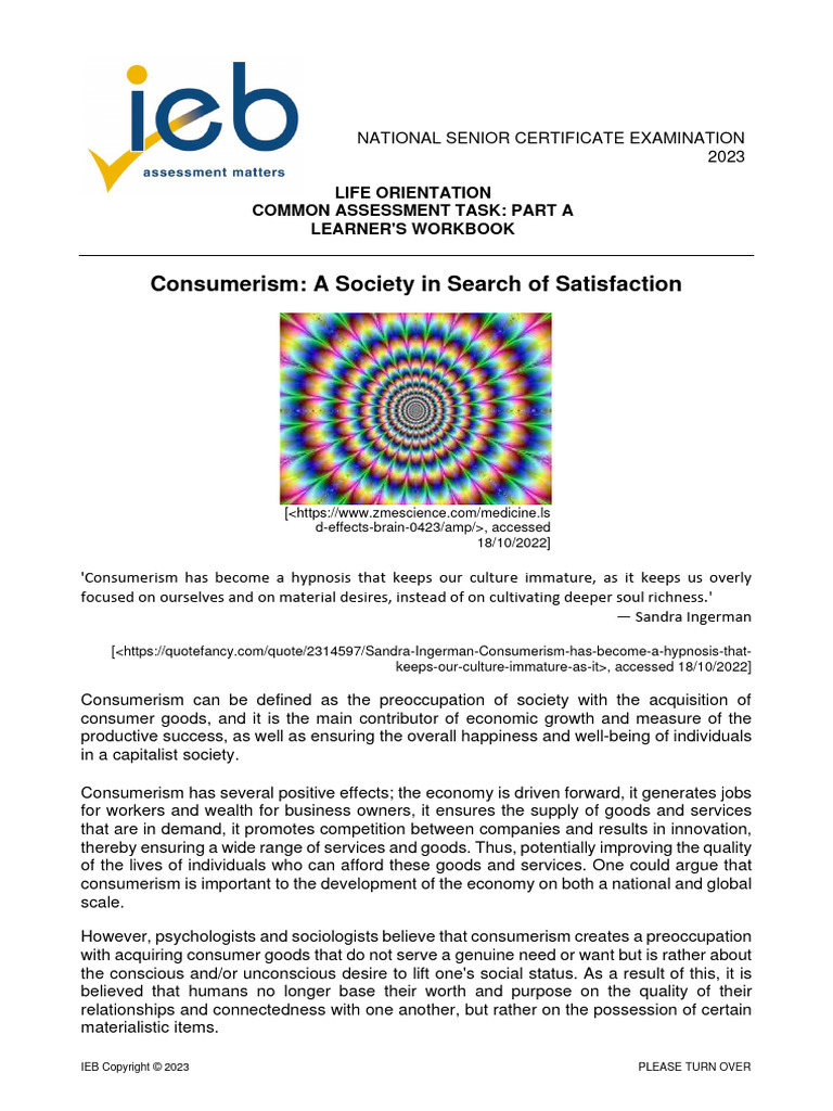 Grade 12 Cat a Consumerism | PDF