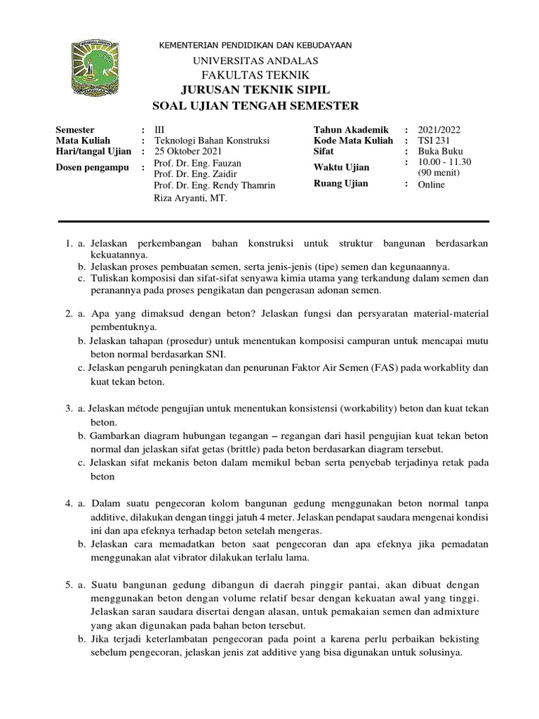 SOAL UTS TBK 24 OKT 2021 | PDF