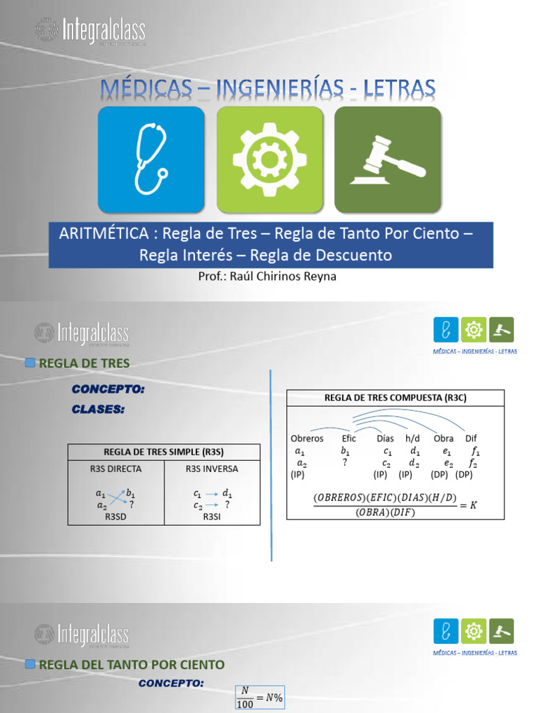 CEPUNT-REGLA DE TRES, REGLA DE TANTO POR CIENTO, REGLA INTERÉS y REGLA DE DESCUENTO-2023-I ...