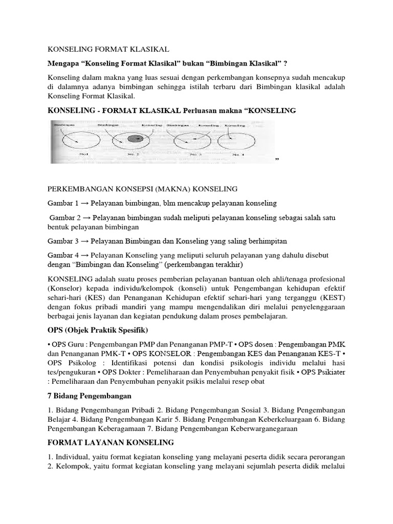 Konseling Format Klasikal Materi | PDF