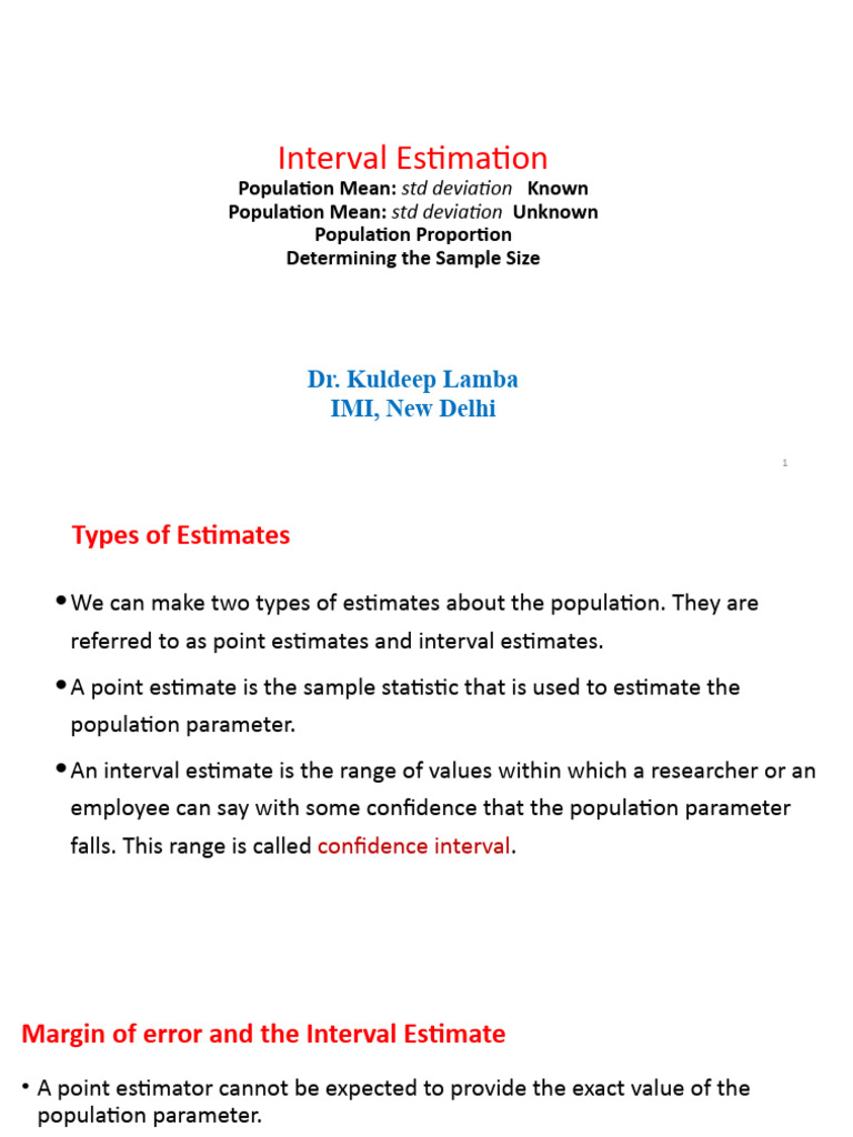 Interval Estimation | PDF