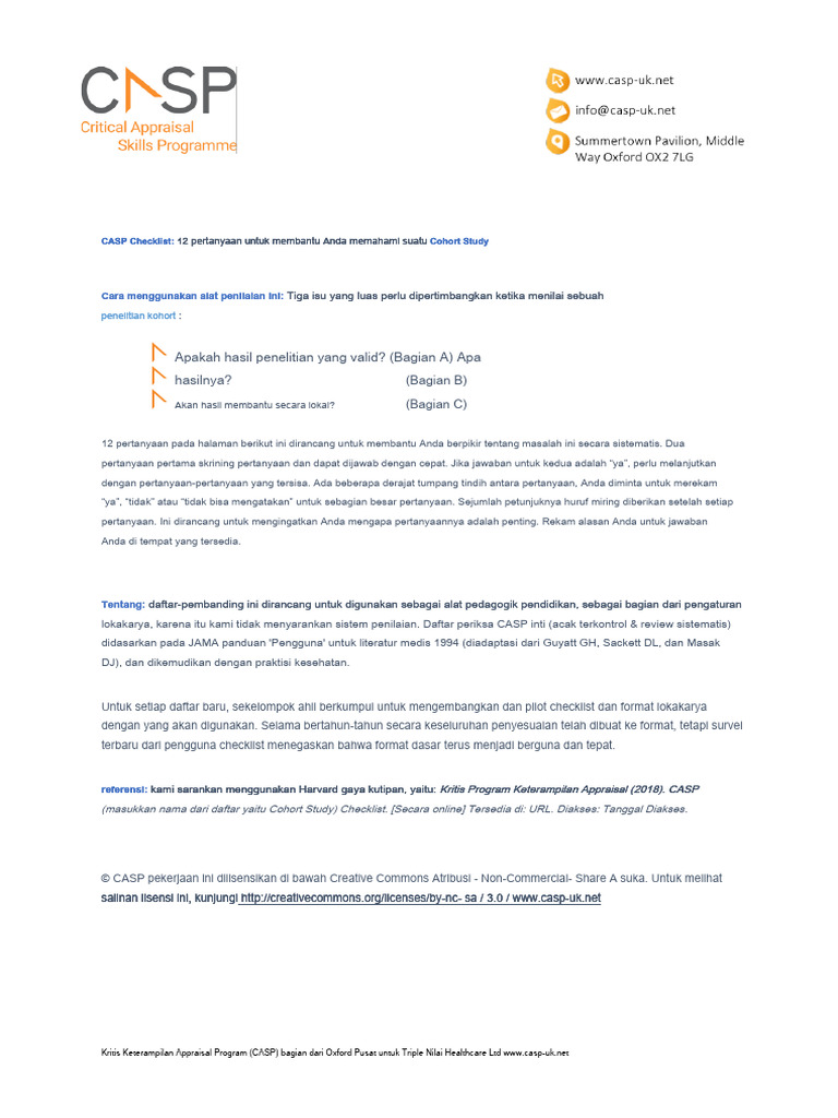 CASP-Cohort-Study-Checklist_2018 (CONTOH FORM KRITISI).en.id | PDF