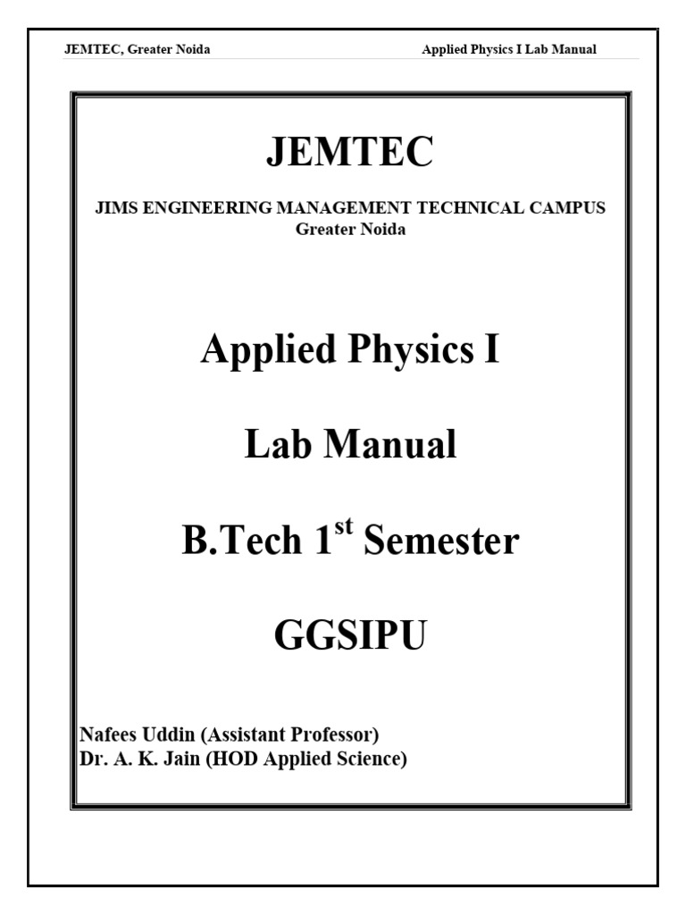 AP 1 Lab Manual | PDF