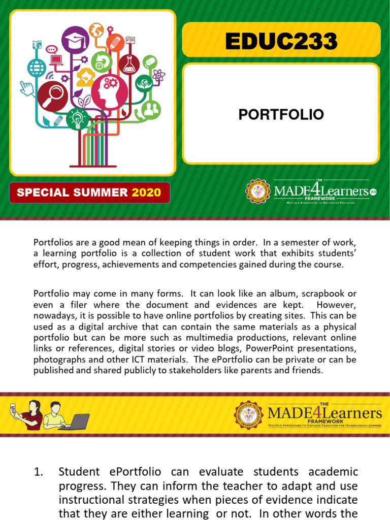 Topic 3 Lesson 3 Creating Eportfolio | PDF | Business
