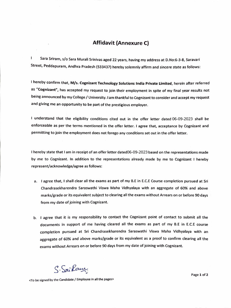 Final Affidavit CTS | PDF