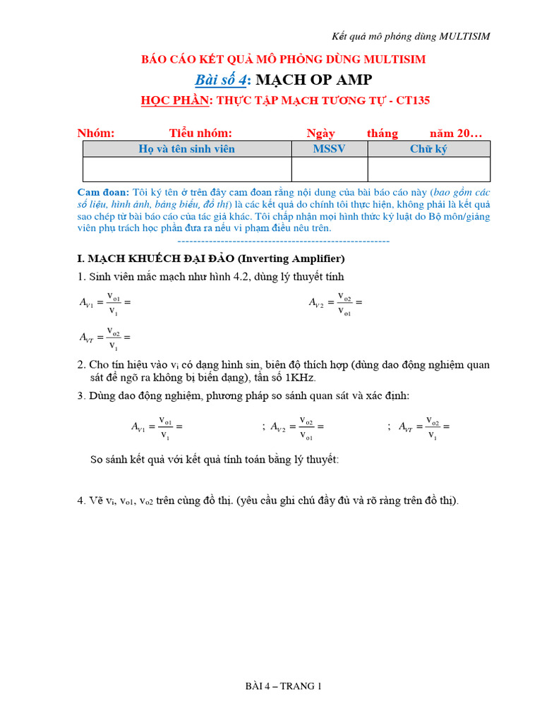 Bai 4-BANG TRA LOI PreLab | PDF