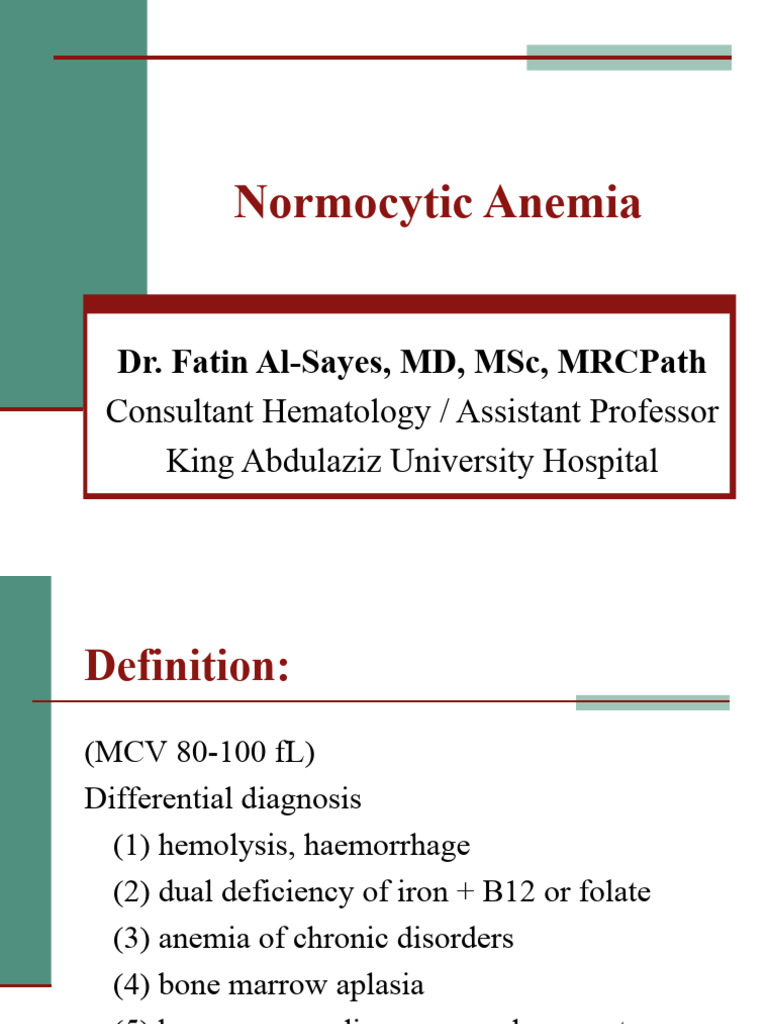 32762 Normocytic Anemia | PDF | Anemia | Bone Marrow