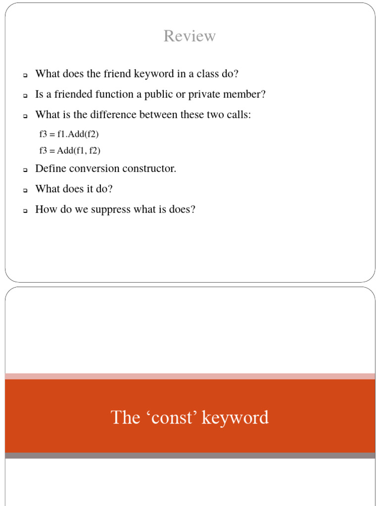05 Const | PDF | Parameter (Computer Programming) | Constructor (Object ...