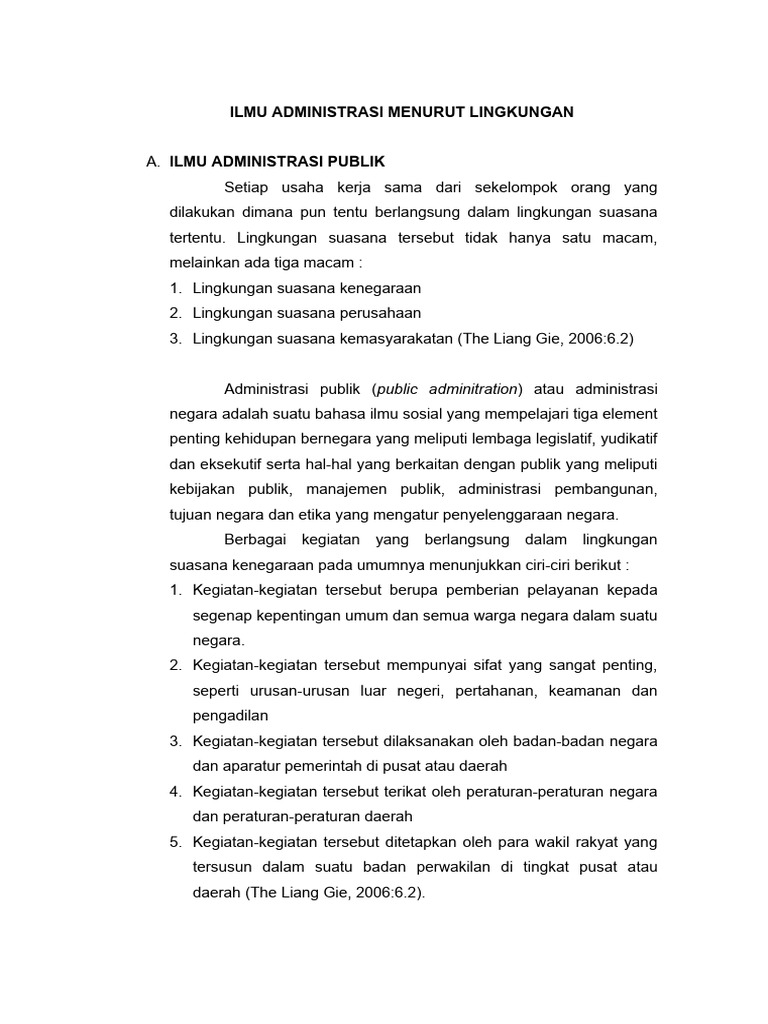 Administrasi Publik dan Lingkungan Suasana | PDF | Bisnis | Ilmu Sosial