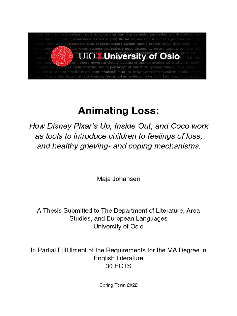 Disney Pixar: Teaching Kids About Loss | PDF