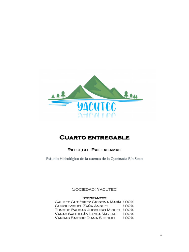 Cuarto Entregable | PDF | Precipitación | Descarga (hidrología)