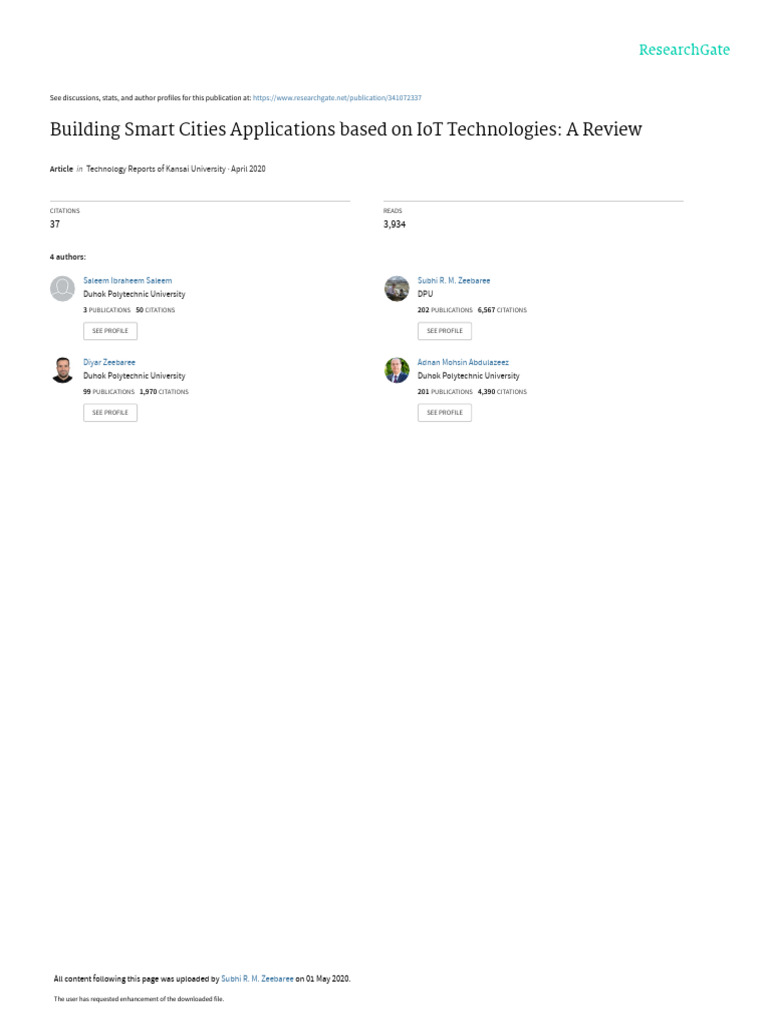 30 4 2020SaleemSubhiDiyarAdnan | PDF | Internet Of Things | Arduino