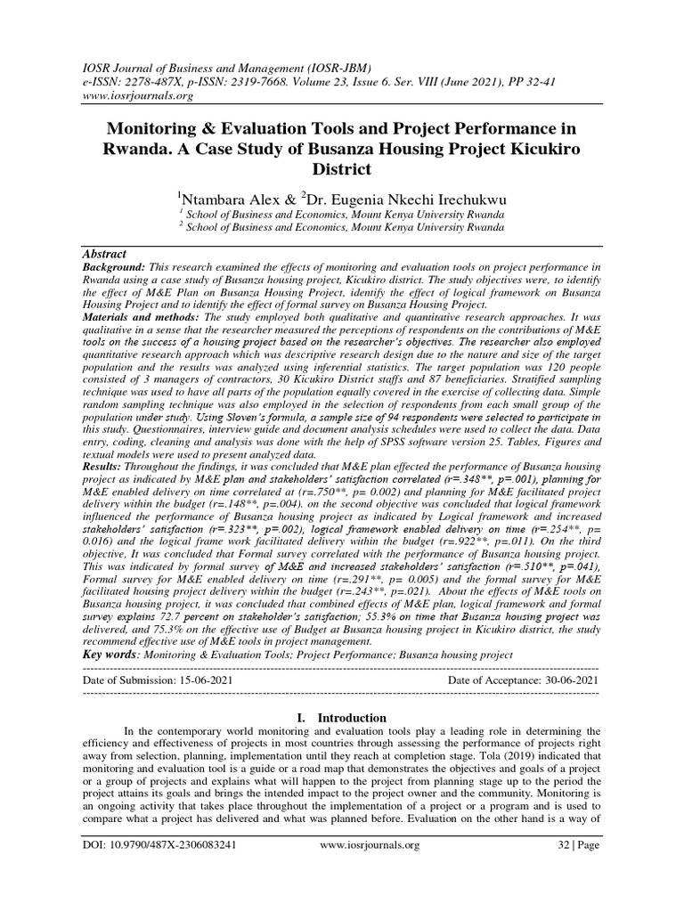 Monitoring and Evaluation Tools and Proj | PDF | Sampling (Statistics) | Methodology