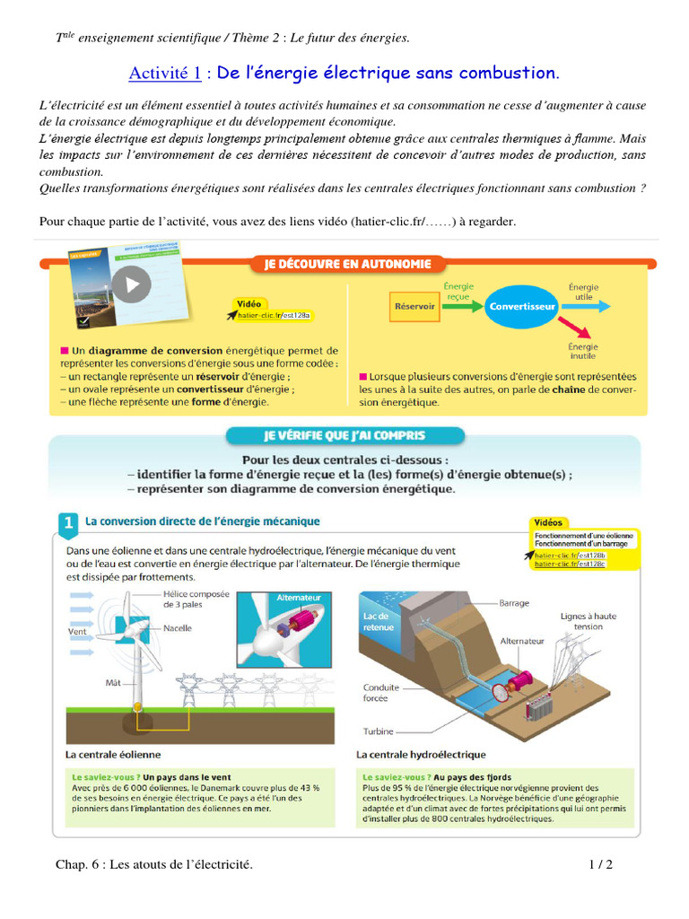 Term Enseignement Scientifique - Chapitre 6 - Activité 1 - de l ...
