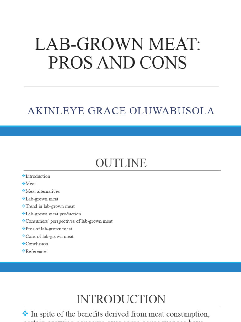 Lab-Grown Meat: Pros and Cons Analysis | PDF