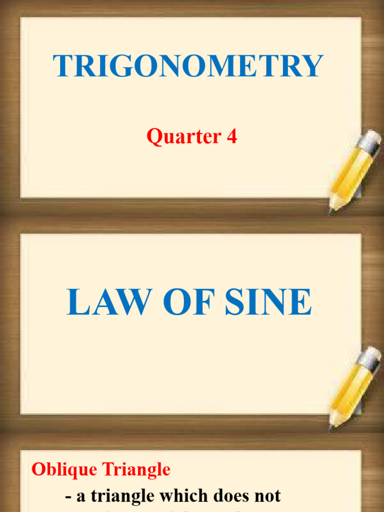 Q4 Week 6 LAW OF SINE | PDF | Triangle | Triangle Geometry