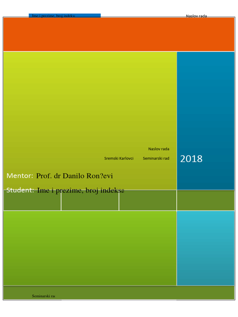 Sablon Za Seminarski 2018 | PDF