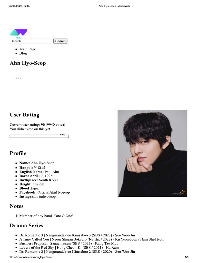 Ahn Hyoseps Profile | PDF