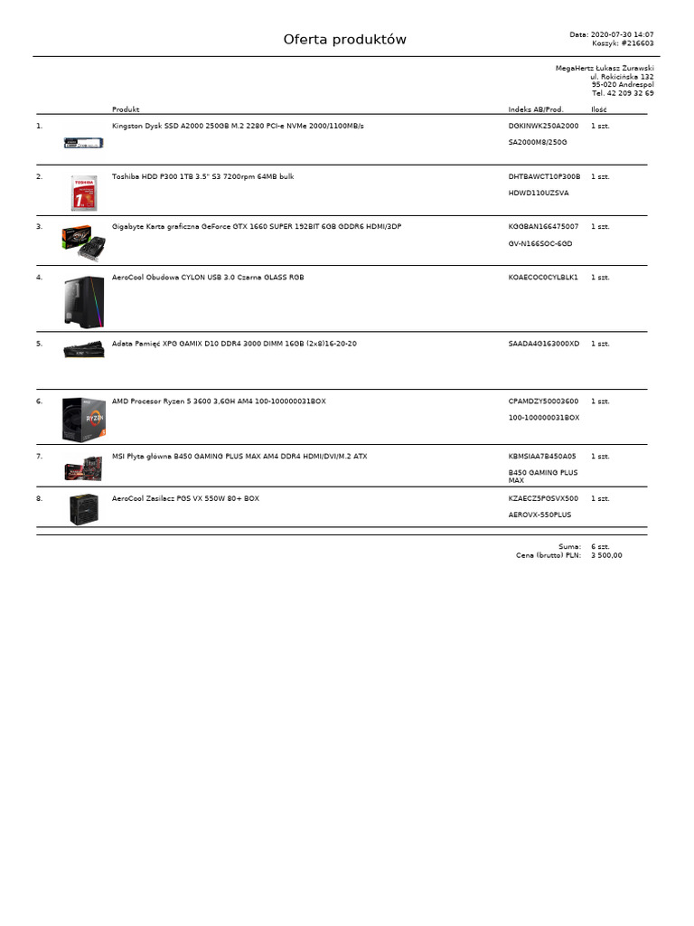 Specyfikacja Kompa | PDF