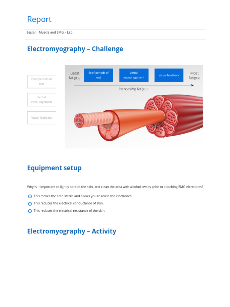 Muscle and EMG - Lab | PDF