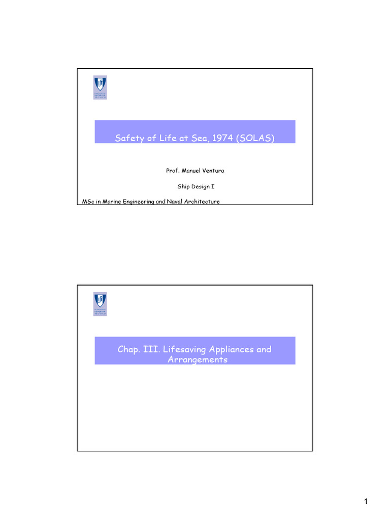 Solas CH Iii | PDF | Maritime Incidents | Freight Transport