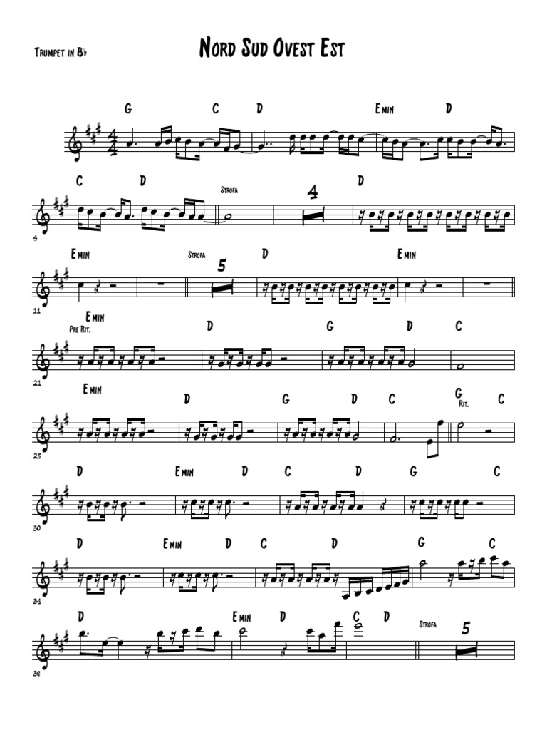 Nord Sud Ovest Est - Trumpet in BB | PDF