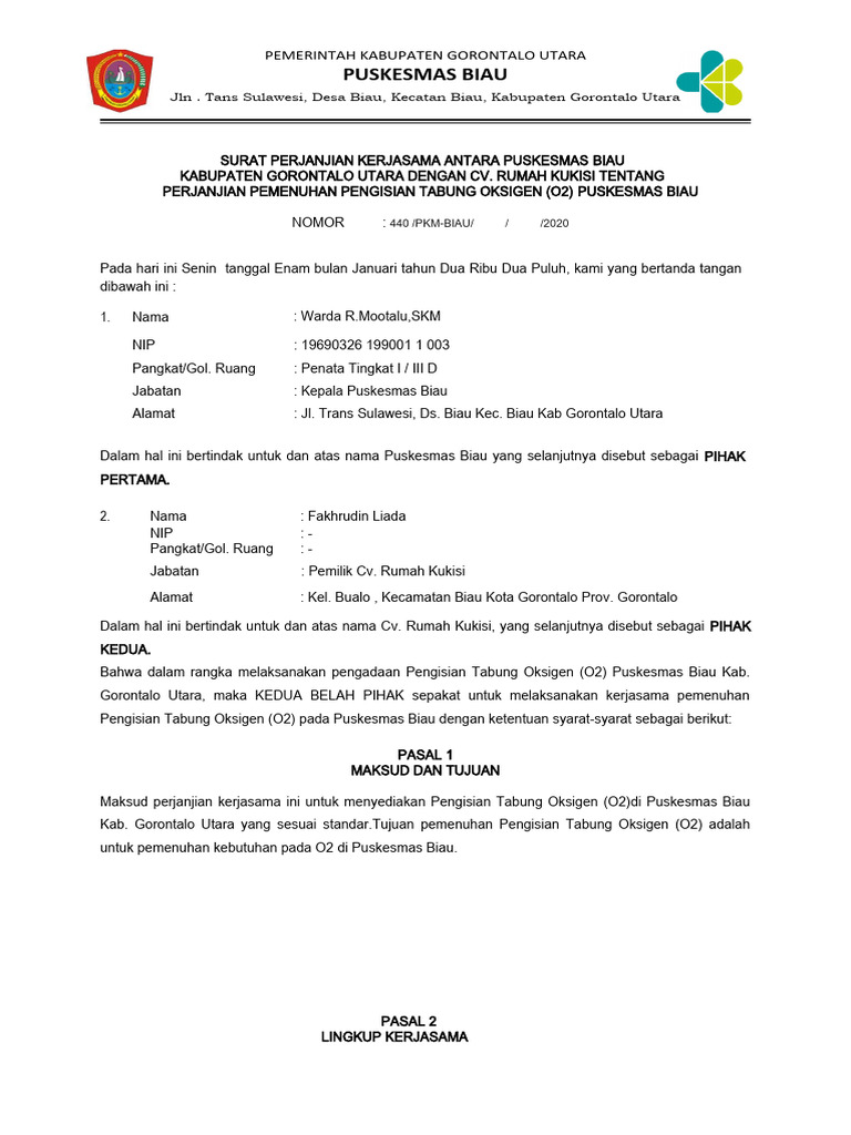 MOU PT. Ridho Sukses Makmur | PDF | Griya & Taman