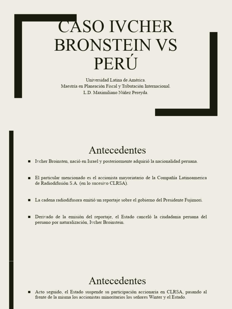 Actividad 4. Caso Ivcher Bronstein Vs Perú | PDF