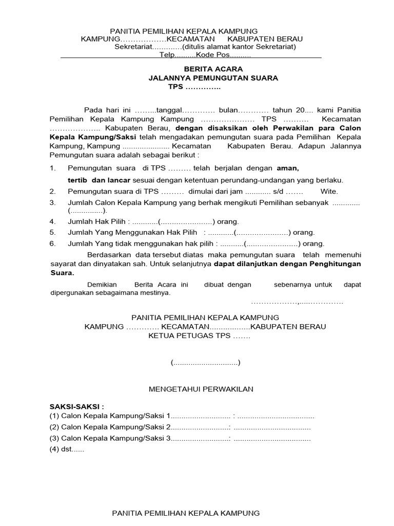 Ba - Pemungutan Suara TPS | PDF