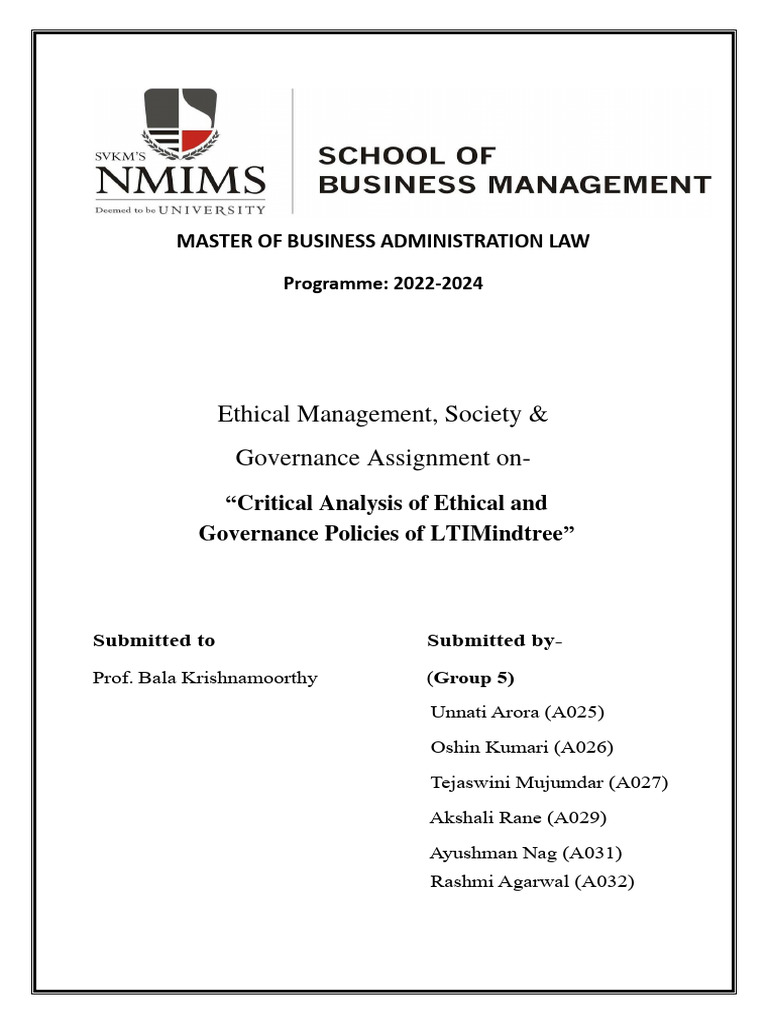 Group 5 - Ethics Assignment | PDF | Whistleblower | Integrity