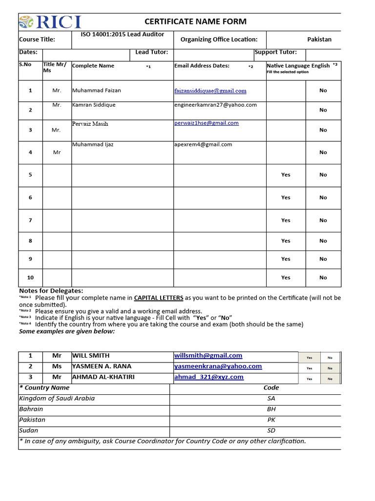 CNF-01 Certificate Name Form Rev 03 Date October 28, 2022-1 | PDF