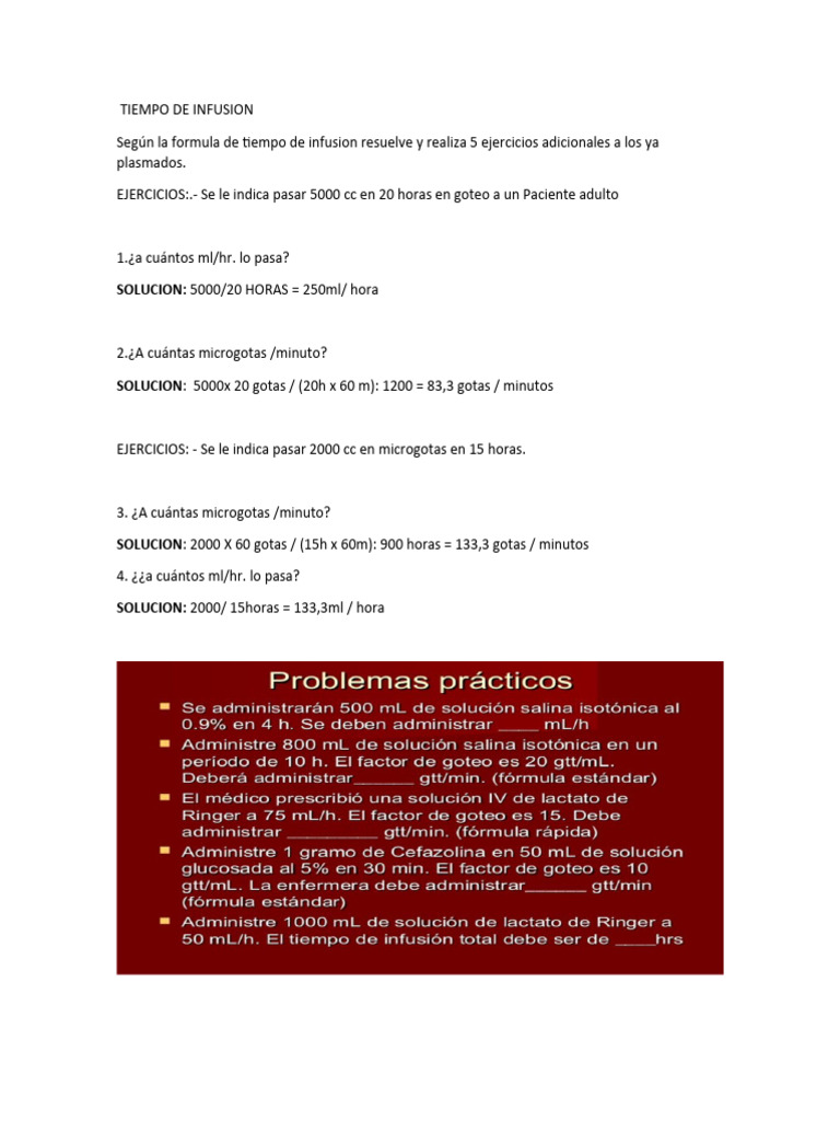 TIEMPO DE INFUSION Yulei Vanesa | PDF