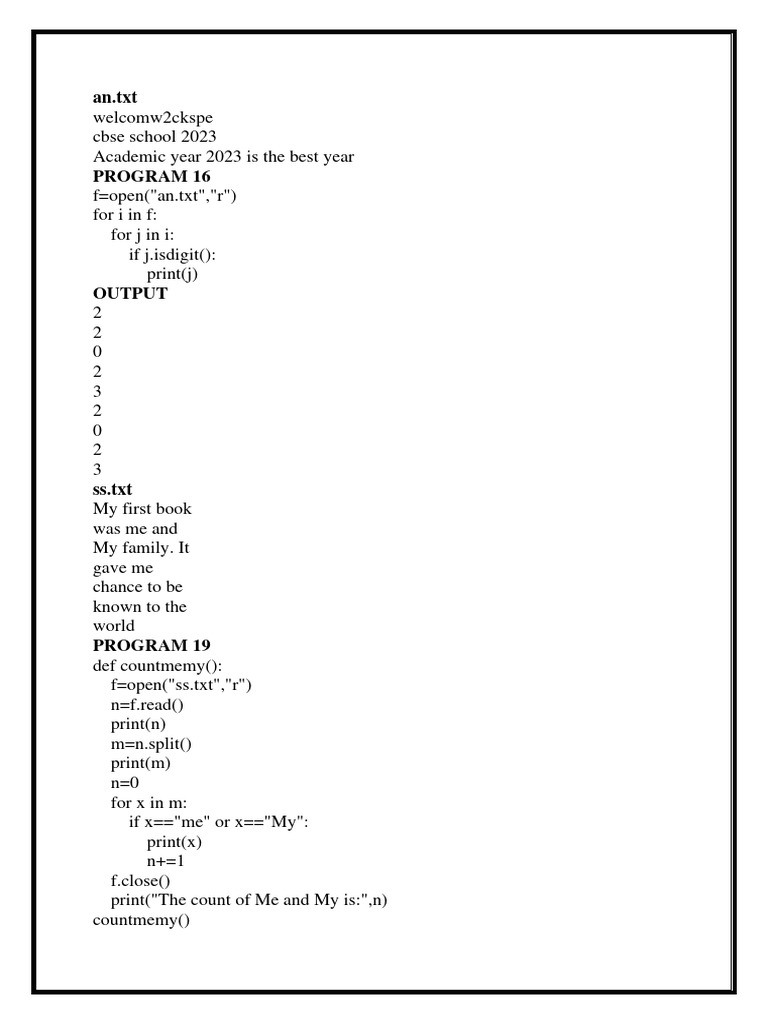 File Handling Book Programs | PDF File Handling Book Programs | PDF