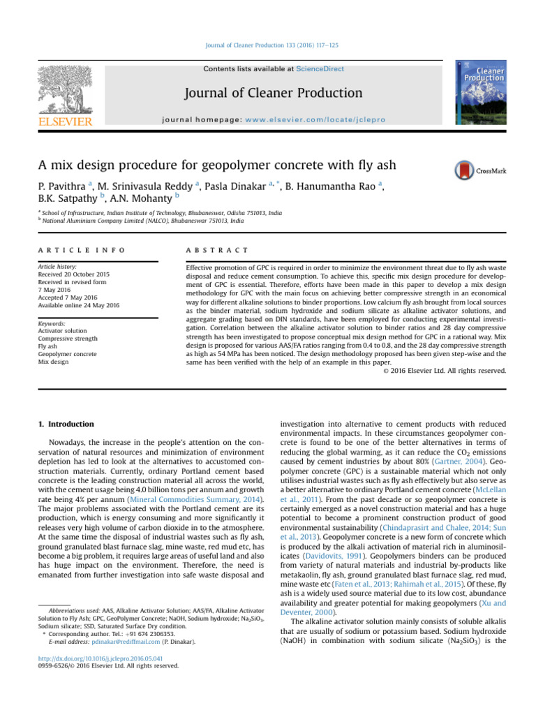 Geopolymer Concrete Mix Design Method | PDF | Concrete | Cement