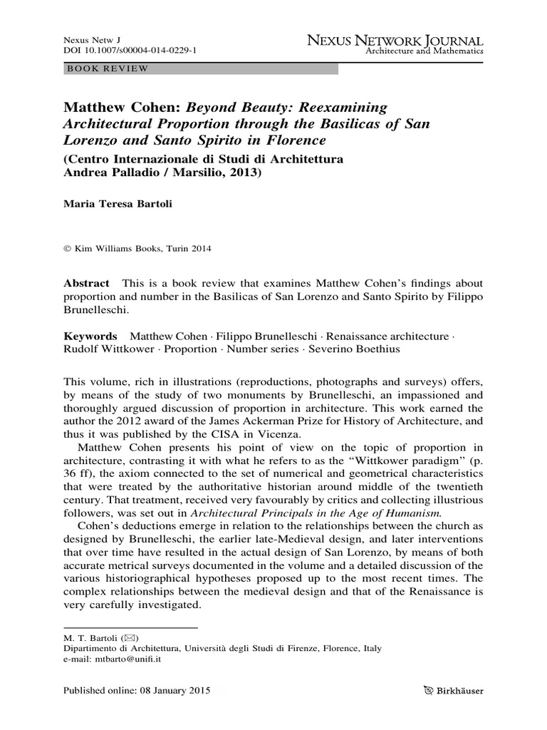 Review of Matthew Cohen's Beyond Beauty | PDF