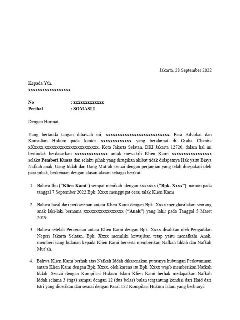 Somasi Perceraian | PDF