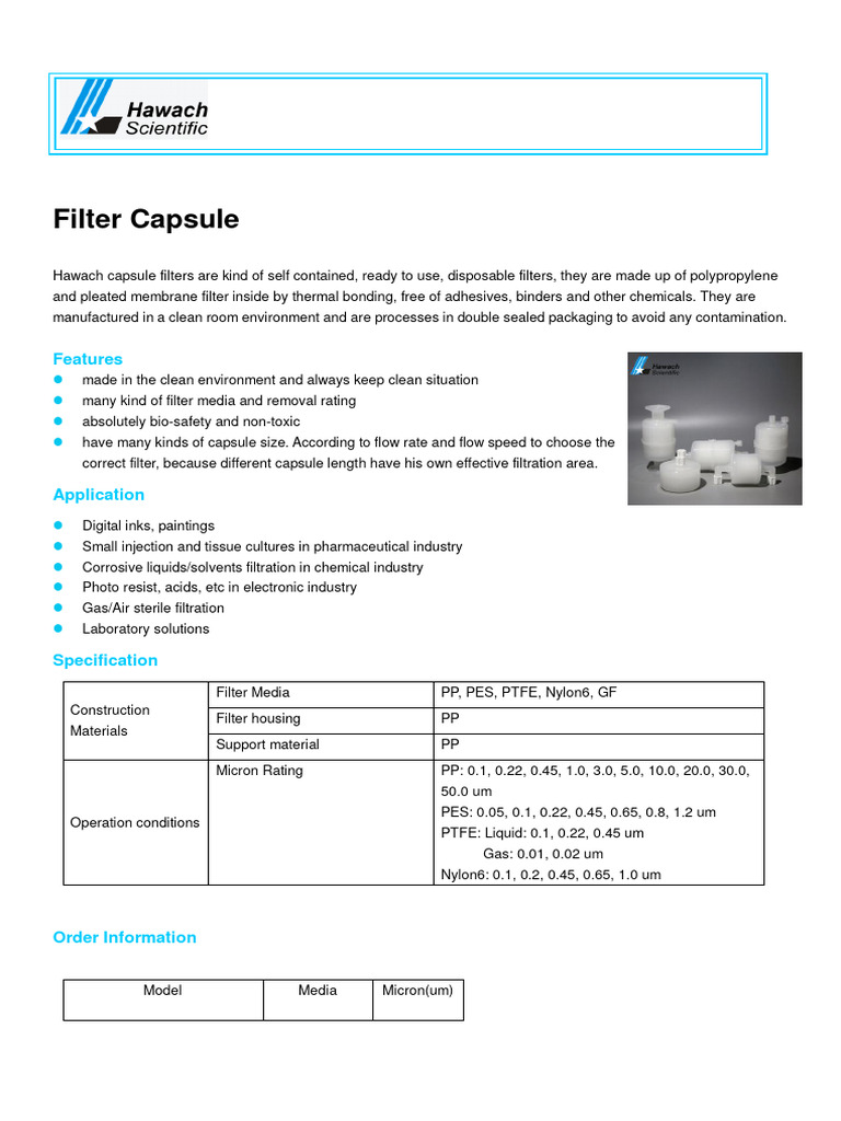 Capsule Filter Overview and Diagram | PDF