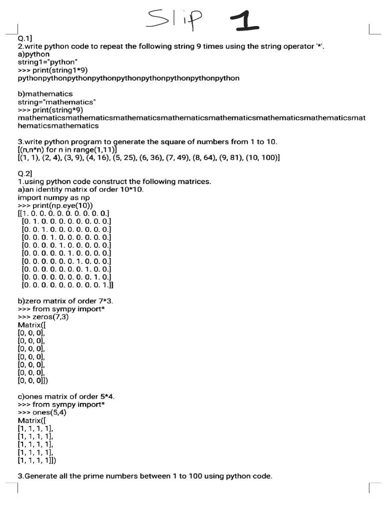 Maths Slips Solution | PDF