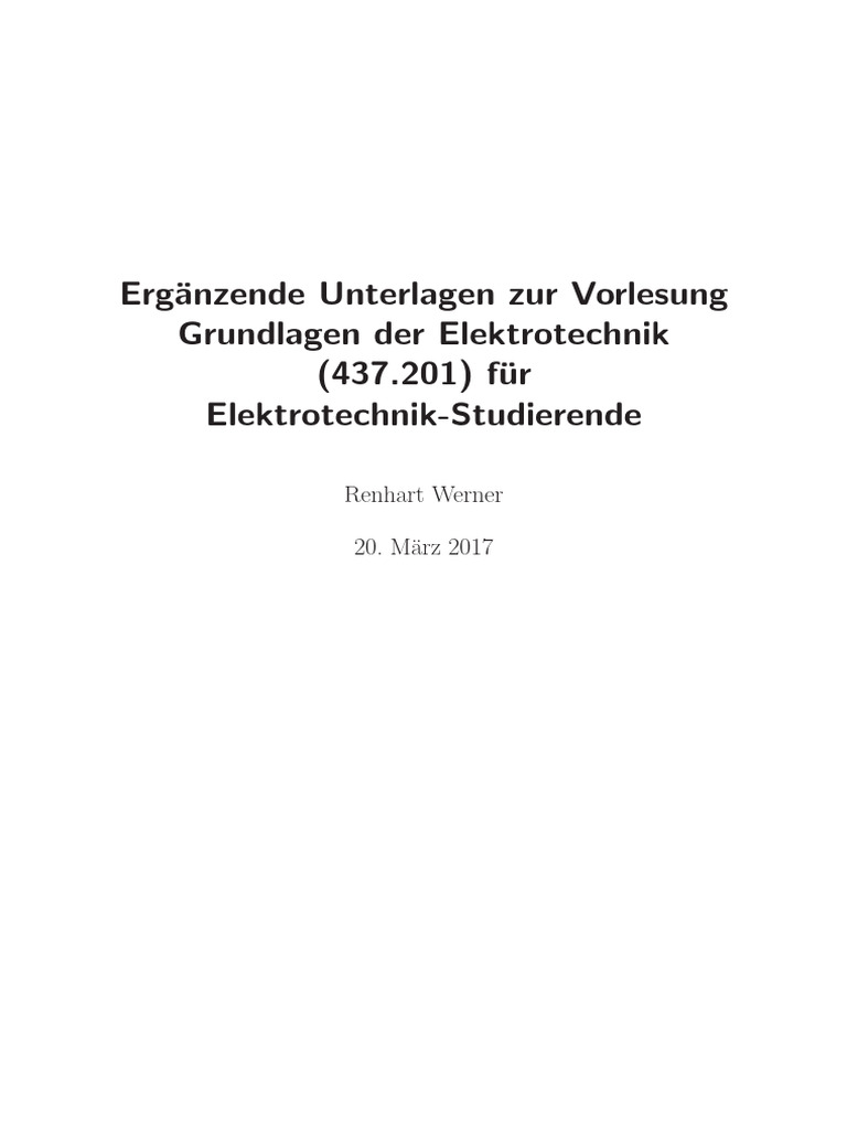 Grundlagen Elektrotechnik | PDF