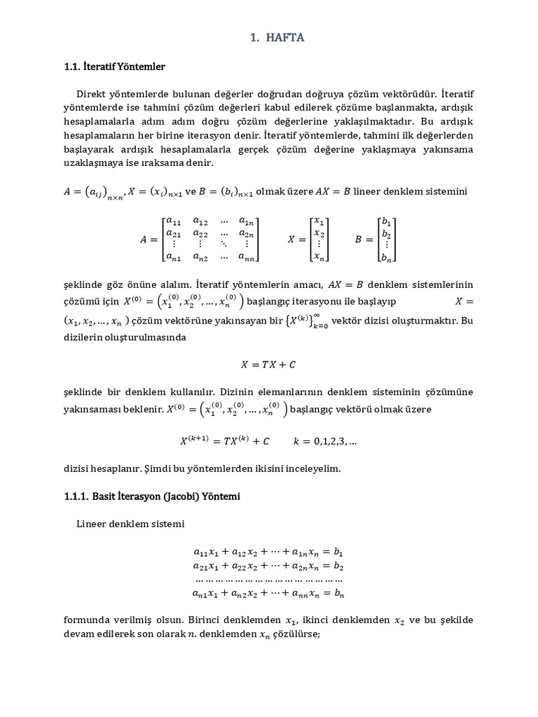 Nümerik Analiz 9 Hafta | PDF
