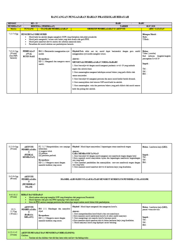 RPH Rabu 8.7.2020 | PDF