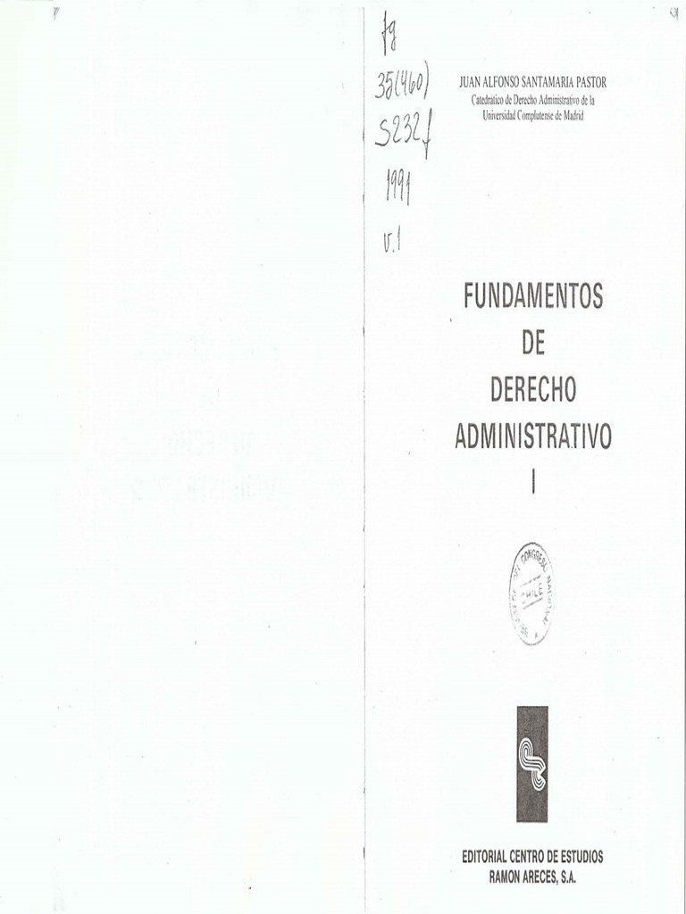 2) Fundamentos de Derecho Administrativo Santa María Pastor | PDF