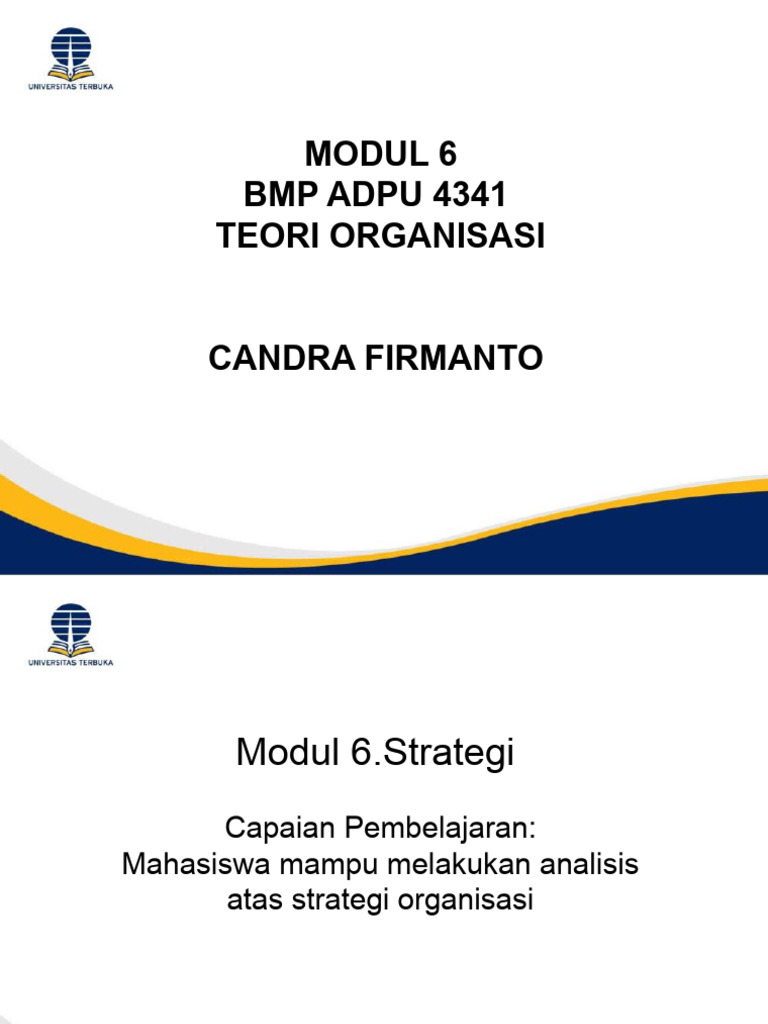 Teori Organisasi Modul 6 Strategi | PDF