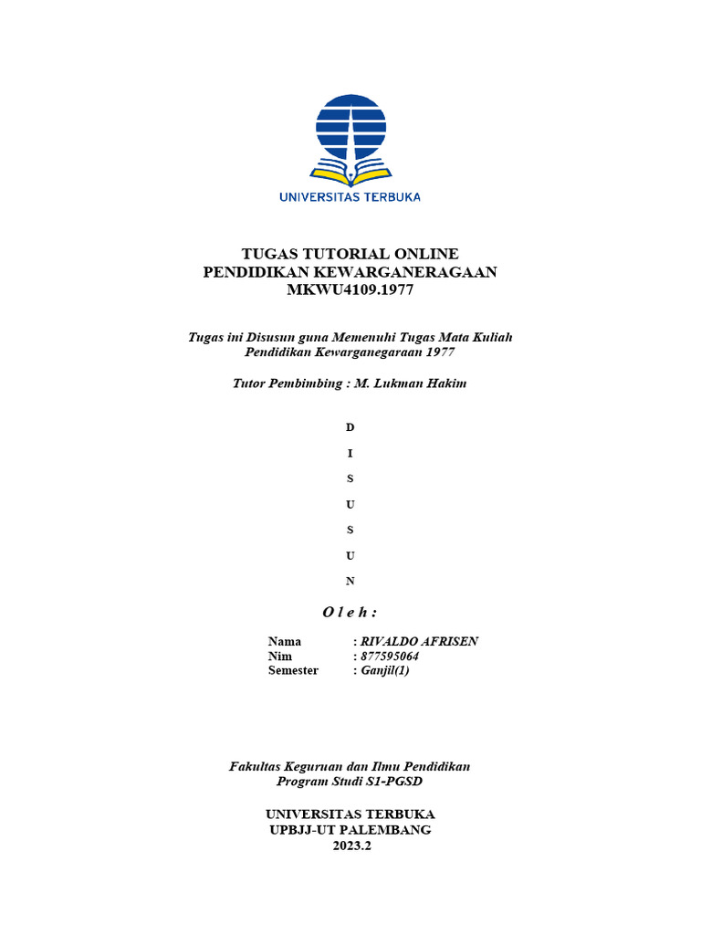 Sampul Tugas UT | PDF