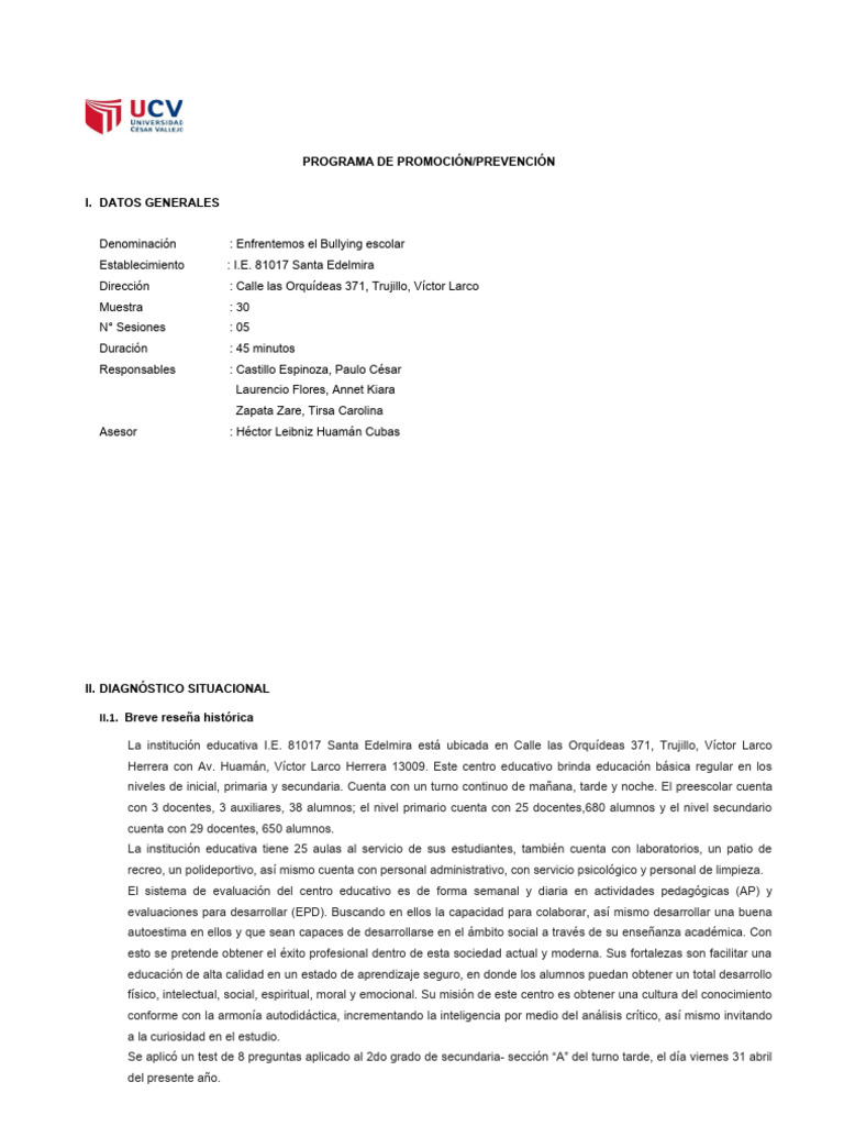 Esquema Plan Promocional-Prs. 1 | PDF