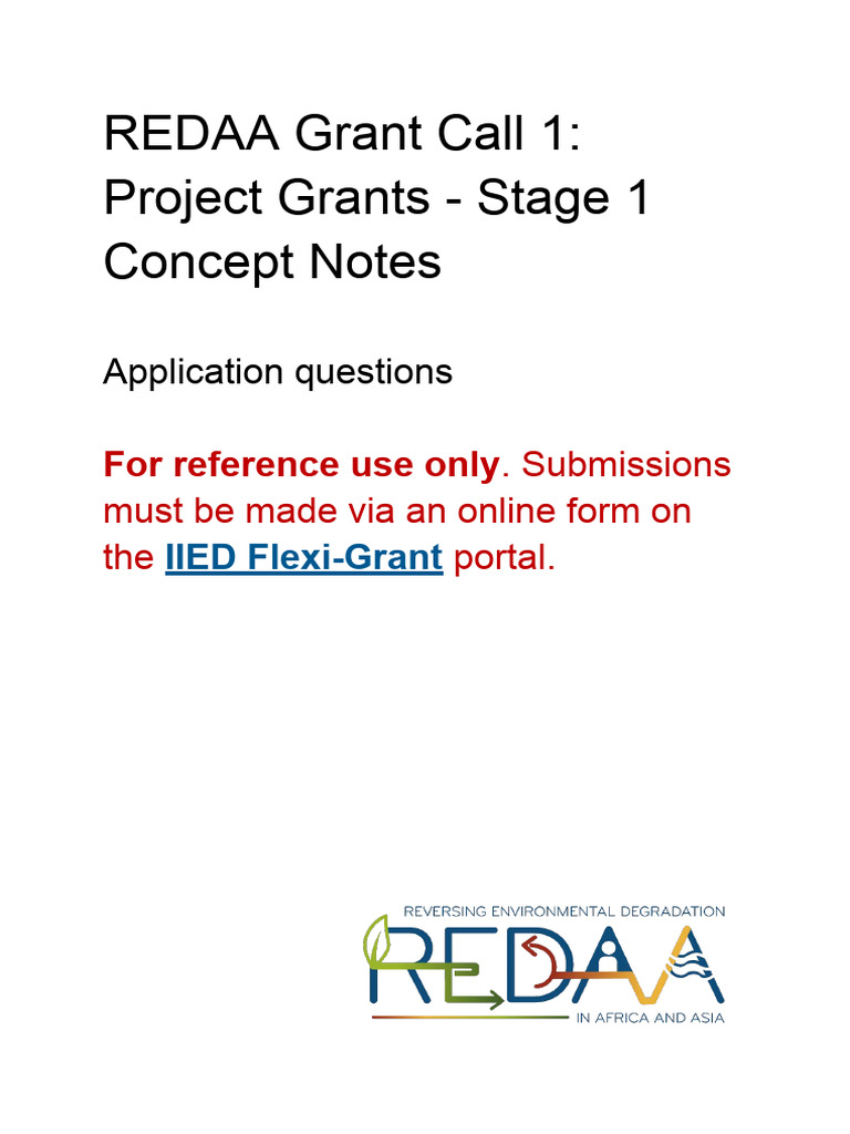 REDAA Flexi-Grant Application Guide | PDF | Non Governmental Organization