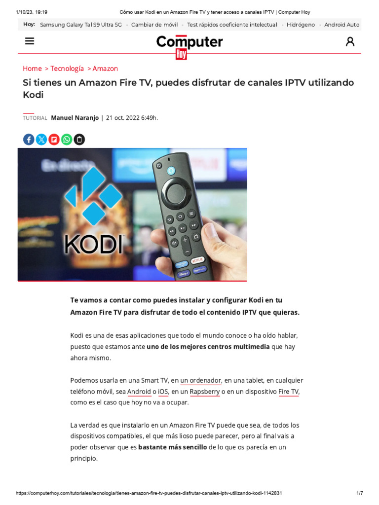 Cómo Usar Kodi en Un Amazon Fire TV y Tener Acceso A Canales IPTV - Computer Hoy | PDF | Android ...